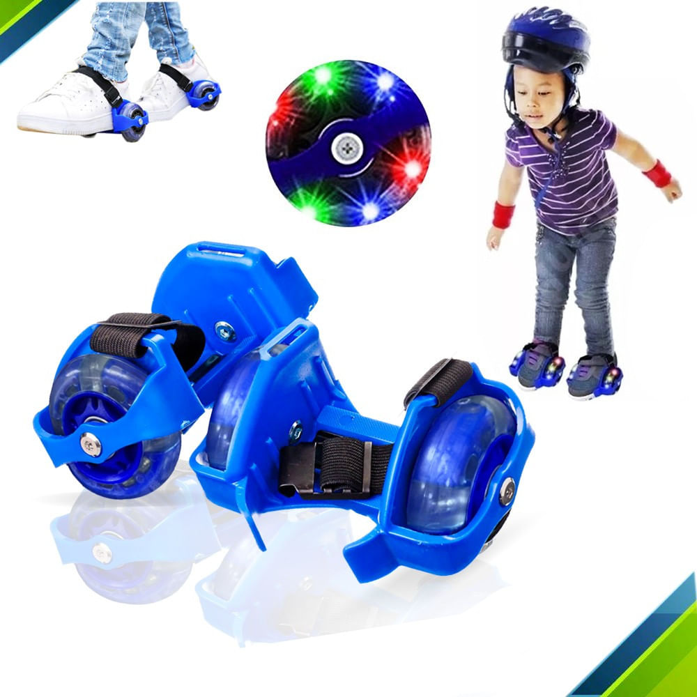 Patines Zapatillas Luz Led Ajustable 2 Ruedas Rosa Small