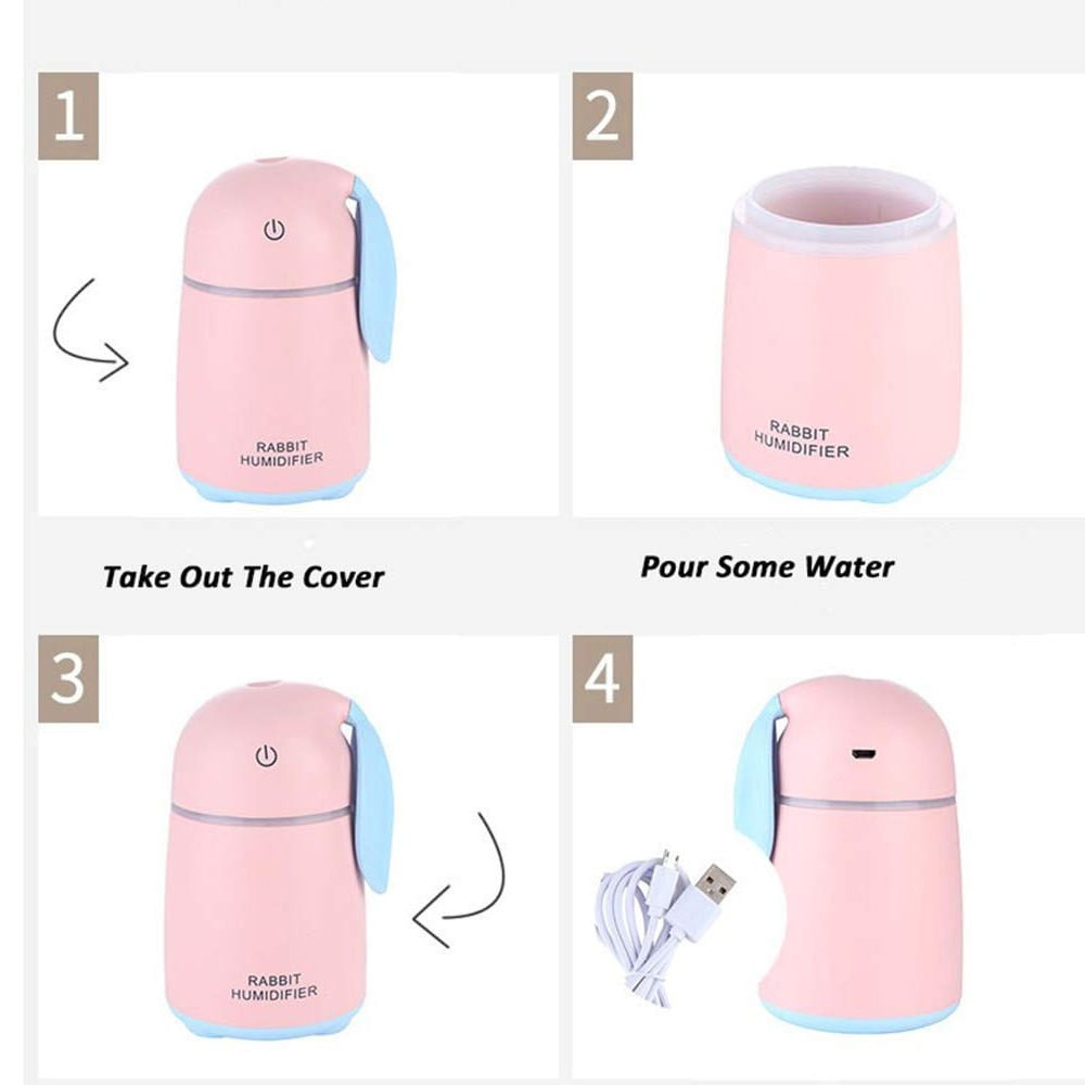 Humidificador Ultrasonic Diseño Conejo Verde 150ml 770860