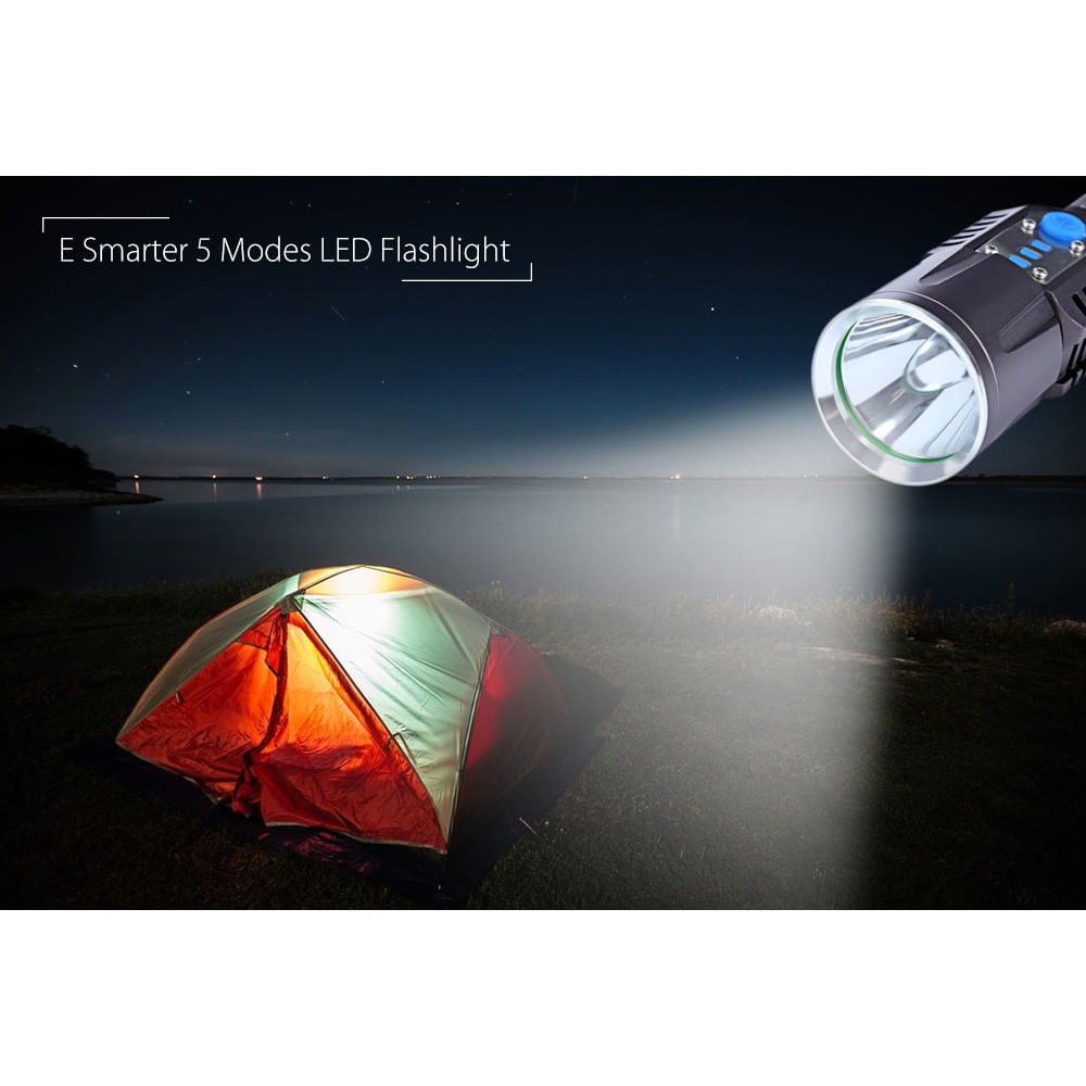 Linterna Táctica LED USB Carga Celular 1200 LM Recargable 5 Modos