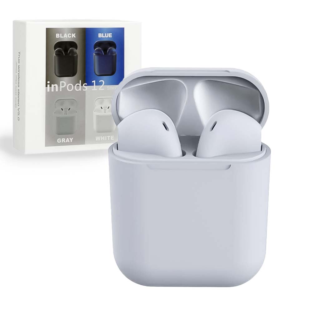 Audífono Inalámbricos Wireless Inpods 12 Gris Bt 5.0 Touch