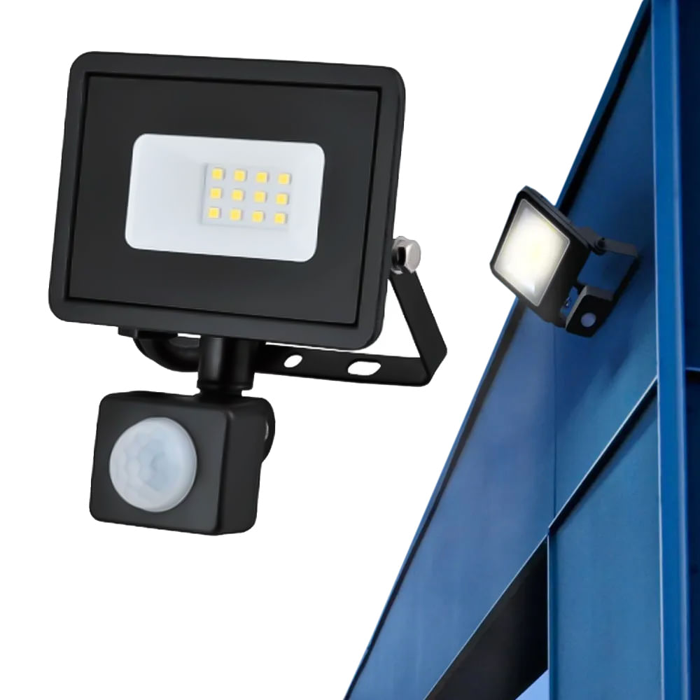 Foco Con Sensor Movimiento 10w 6000k Blanco