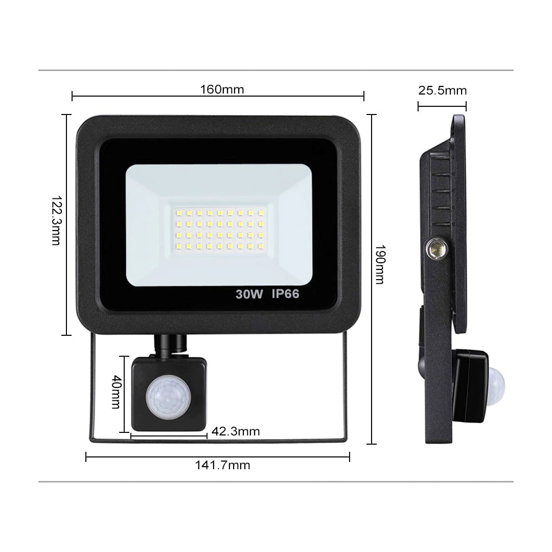 Foco Con Sensor Movimiento 30w 6000k IP66