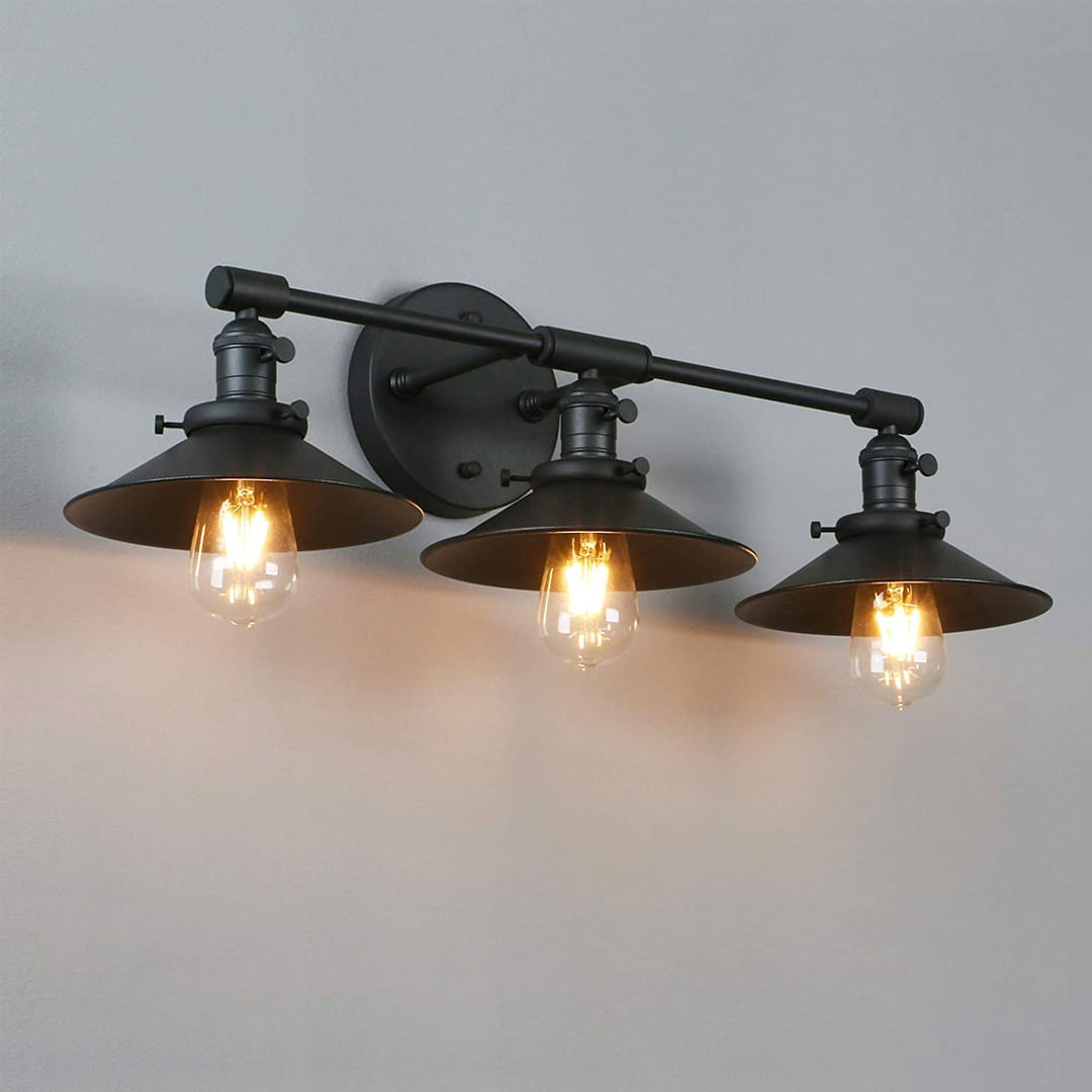 Lámpara de Pared Estilo Rústico Vintage 3 Luces 50cm