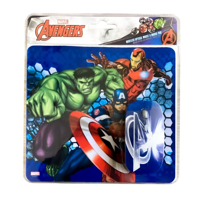 Kit Mouse Inalámbrico + Mouse Pad Avengers 92