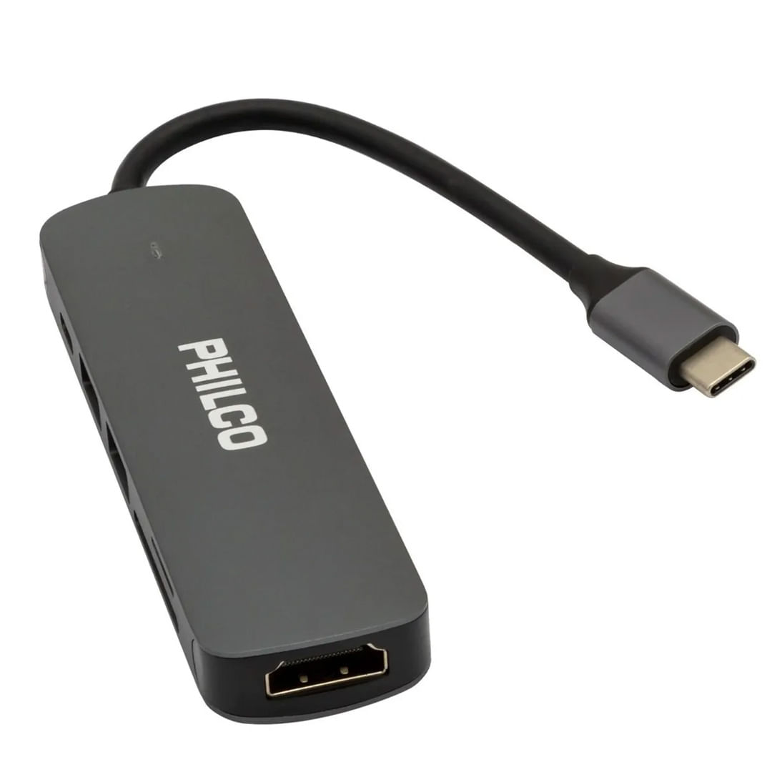 Adaptador HUB 6 en 1 Tipo C a Hdmi + Usb Philco