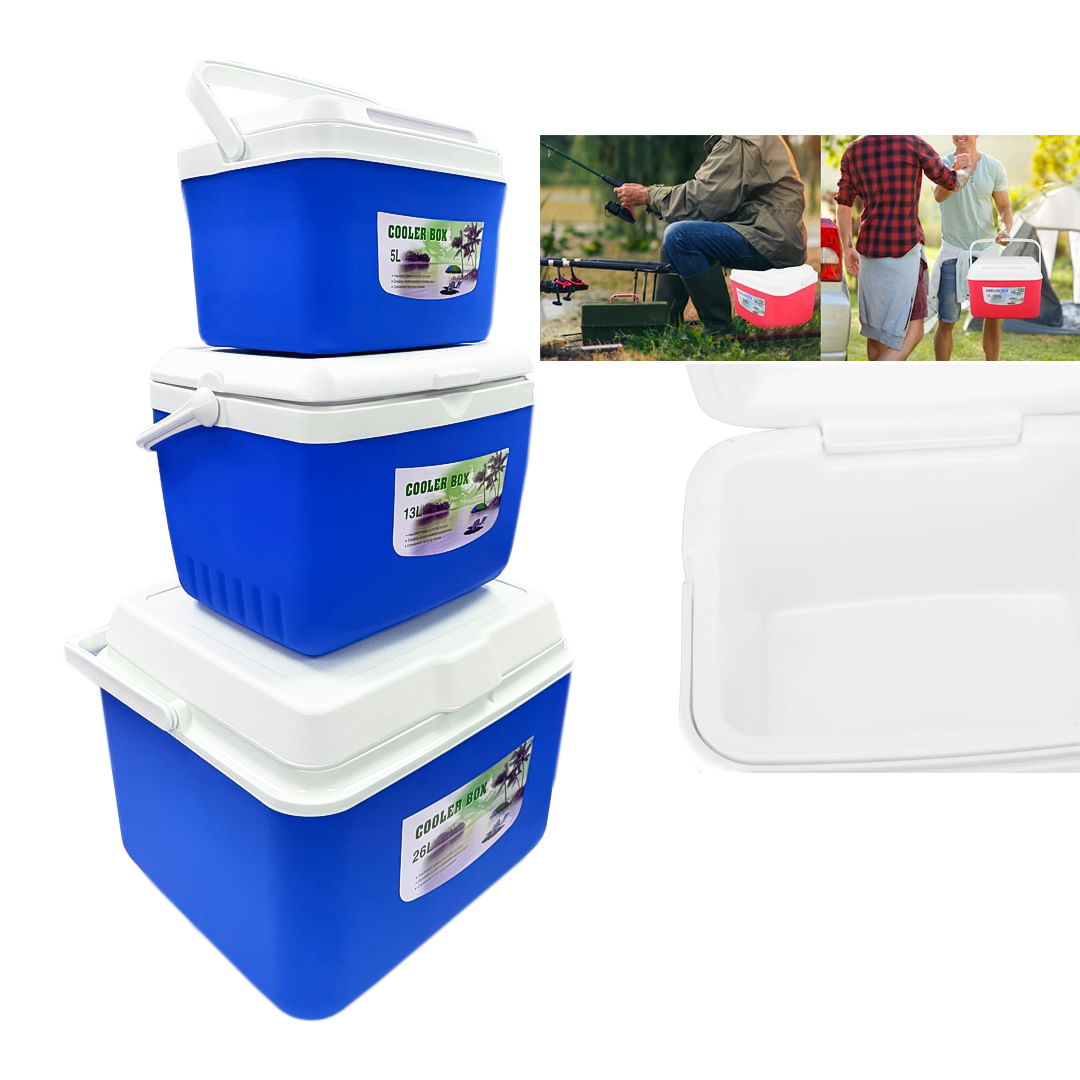 Set 3 Cooler Nevera Portátil 5-13-26 Lts Azul