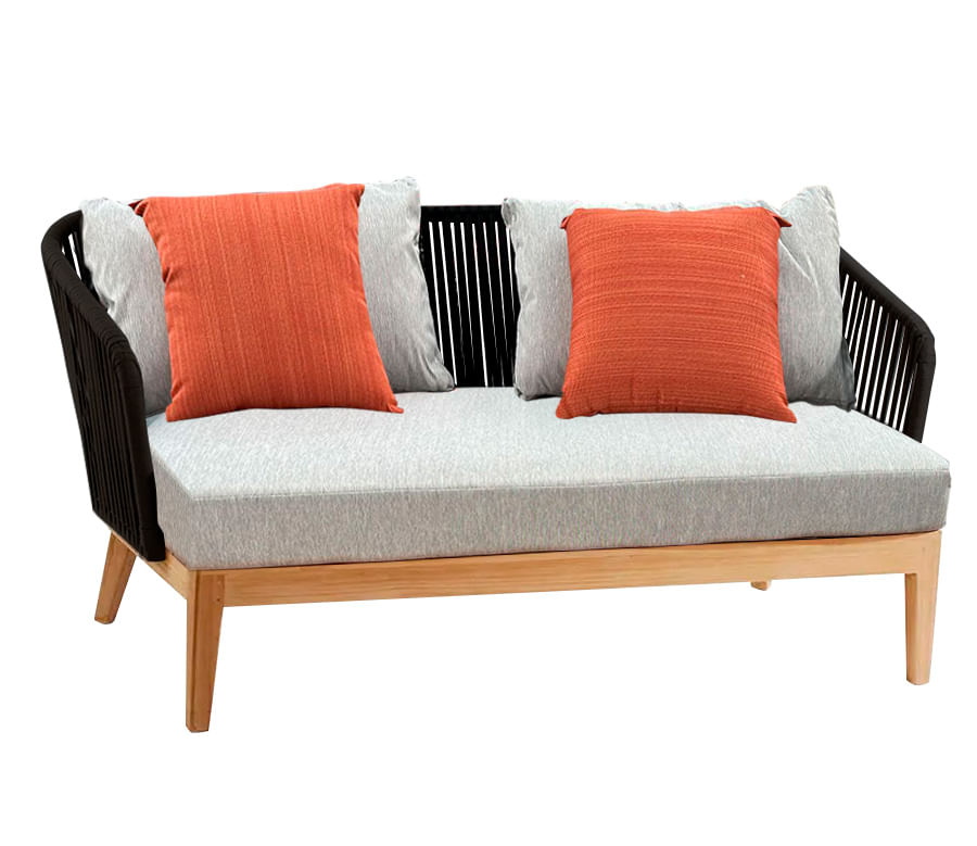 Sillón Tejido Con Cojín Para Terraza 2 Cuerpos