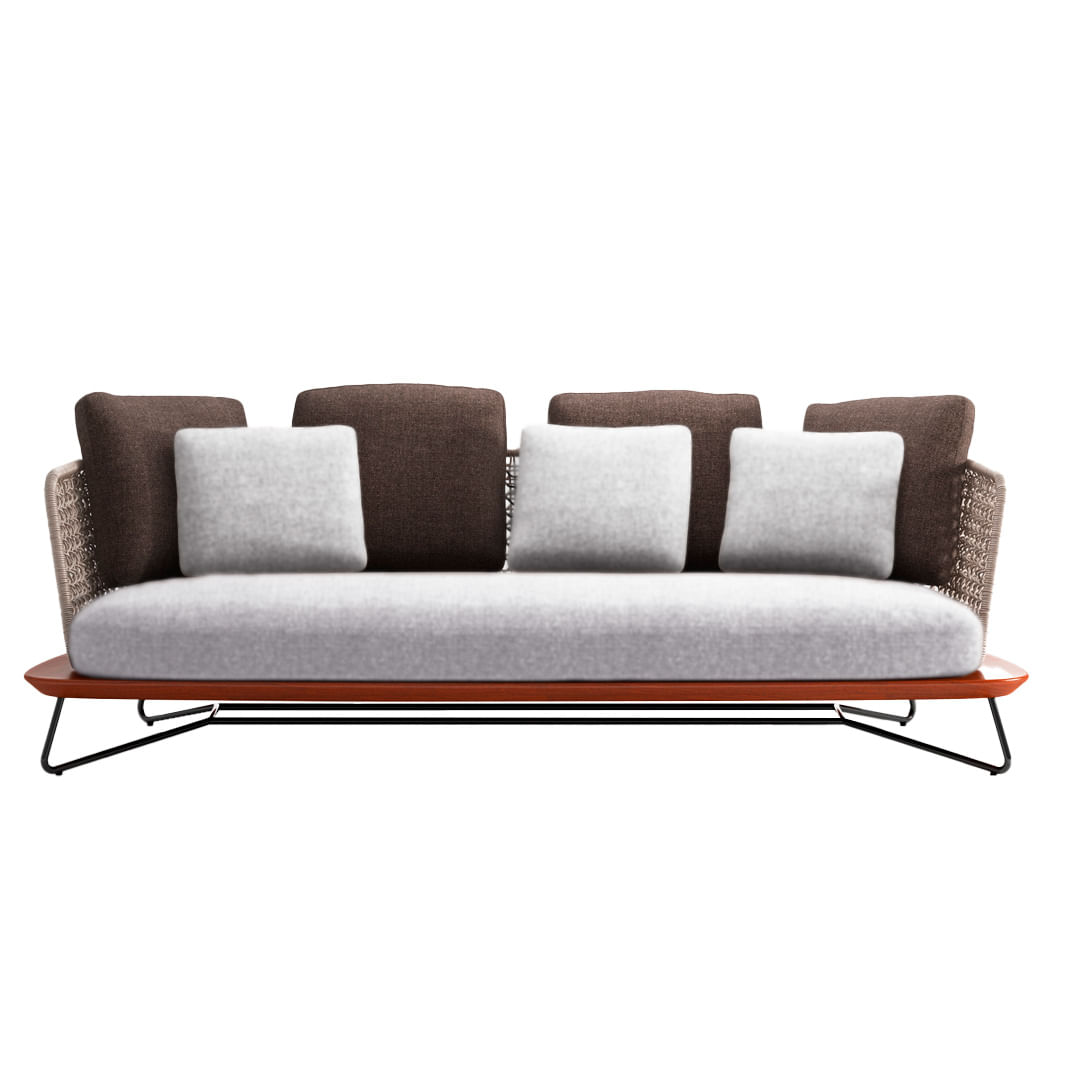 Sillón Butaca Tejida Mimbre Con Cojines Para Terraza 3C