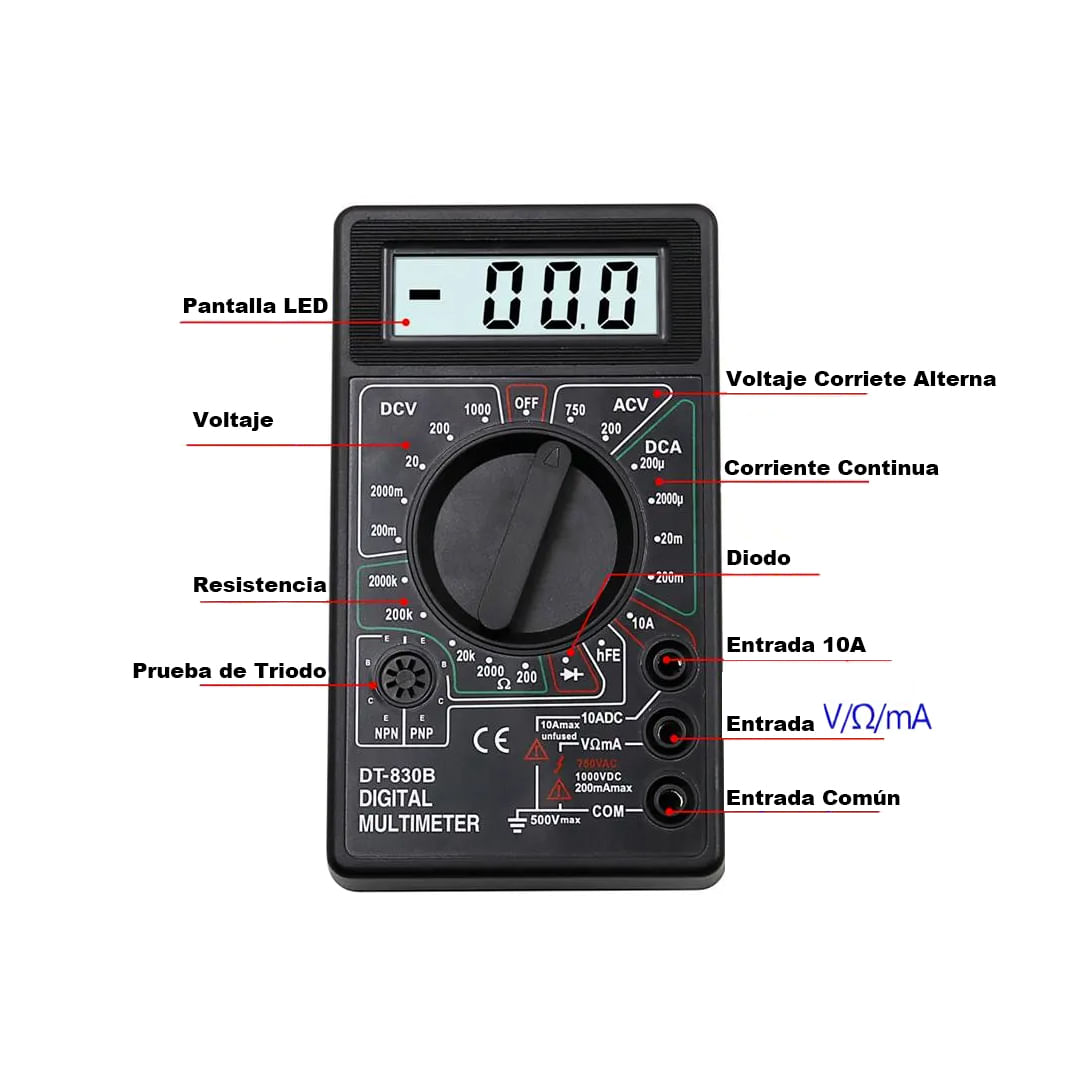 Multimetro Eléctrico Kmt Tools Negro