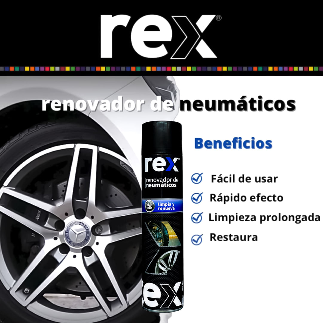 Renovador De Neumáticos 650ml Rex Auto Limpieza