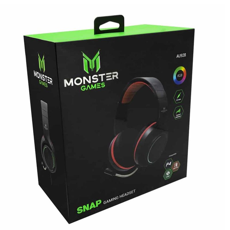 Audífonos Gamer Monster RGB 3.5MM Snap AU928