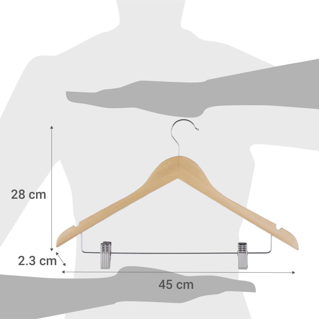 Gancho Colgador con Clip 45 x 22cm Madera
