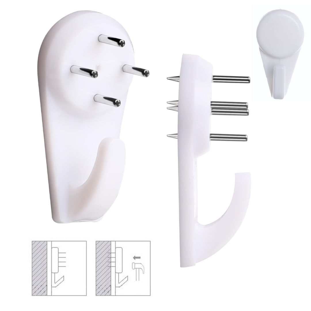 Set 2 Ganchos Plásticos para Colgar Multifunción 4x3cm