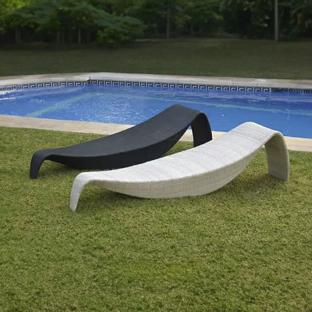 Reposera Curva Ratán Para Terraza 200x60x85cm