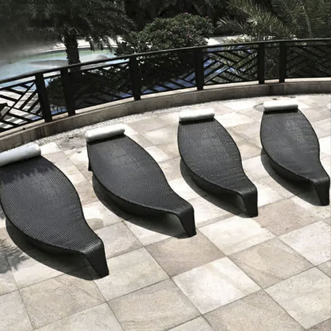 Reposera Curva Ratán Para Terraza 200x60x85cm