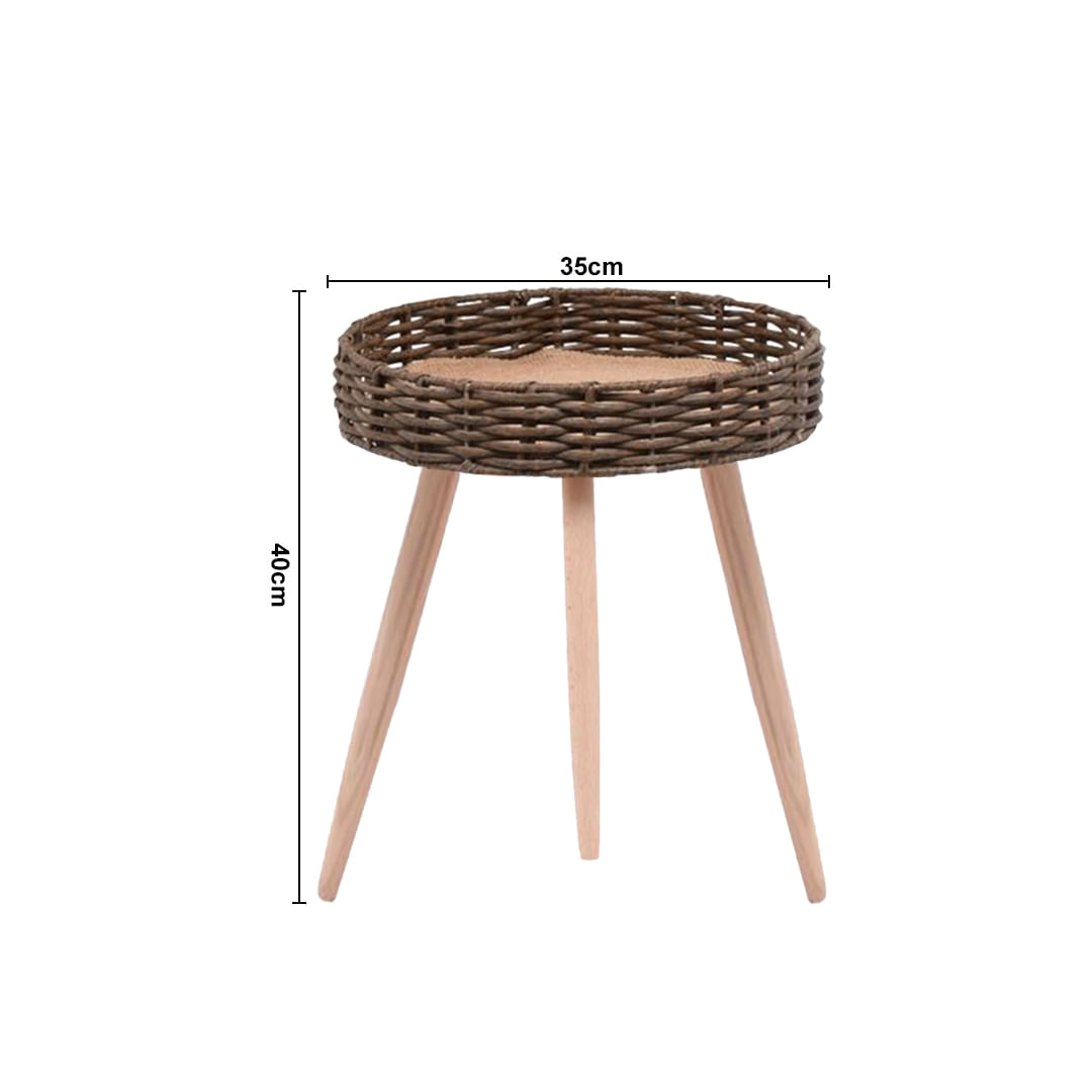 Base de Ratán para Macetero 35cm Café Jardín Grande