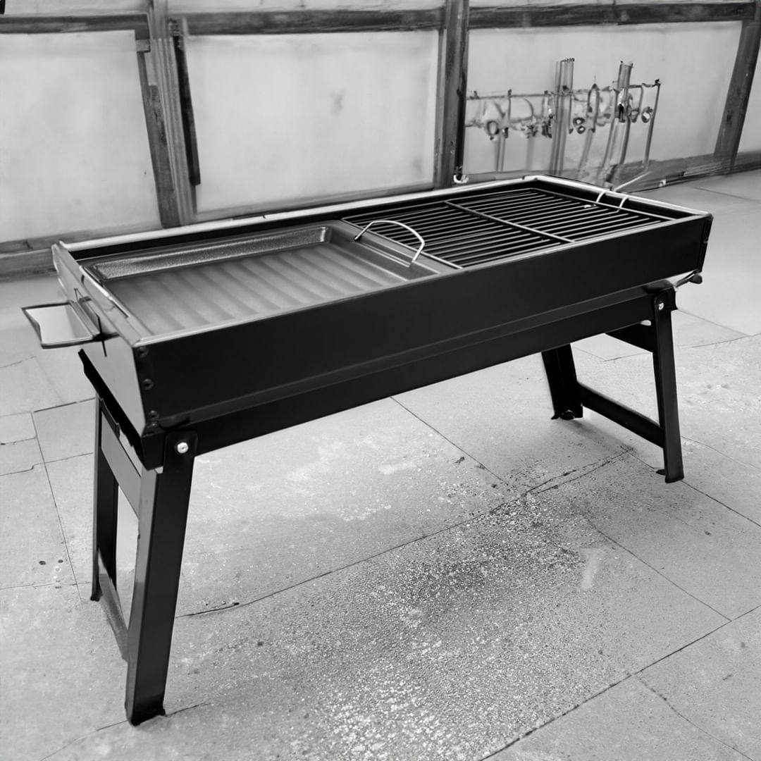 Parrillera Asador De Carbón Portátil Para Camping 62cm