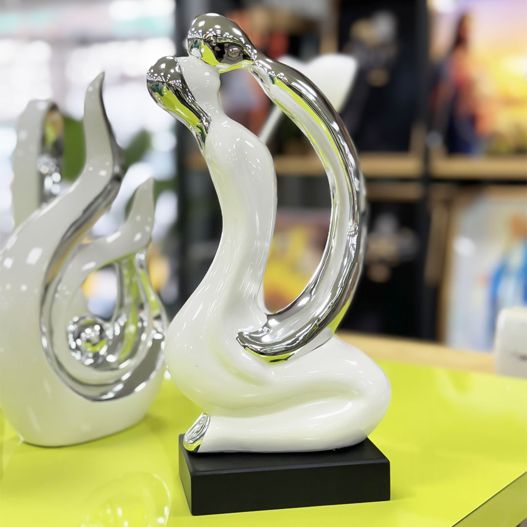 Figura Decorativa Escultura Blanco Cerámica 29.5cm