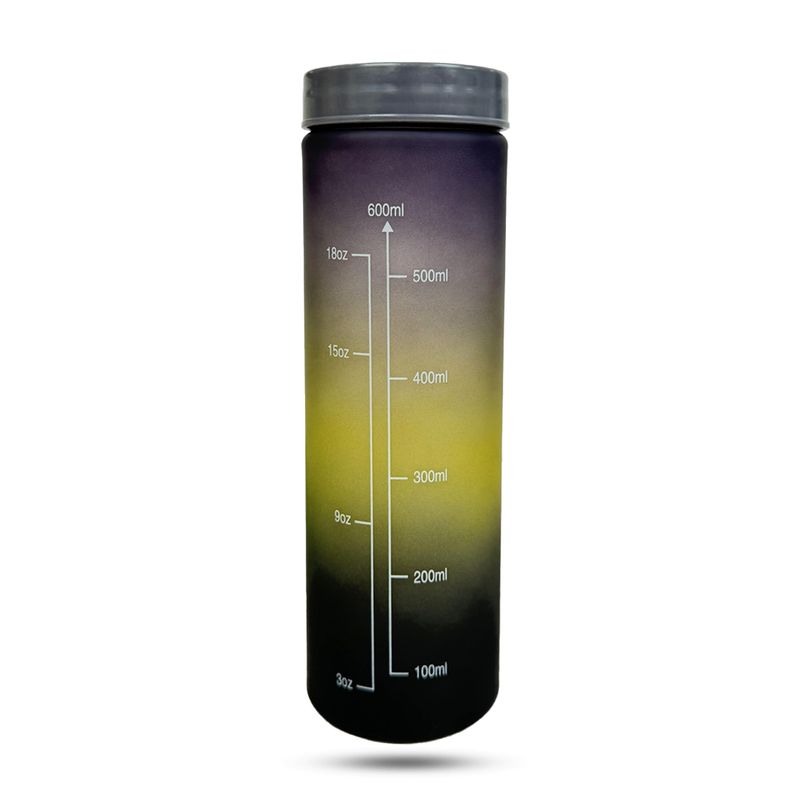 Botella de Agua Motivadora 600ml Gris