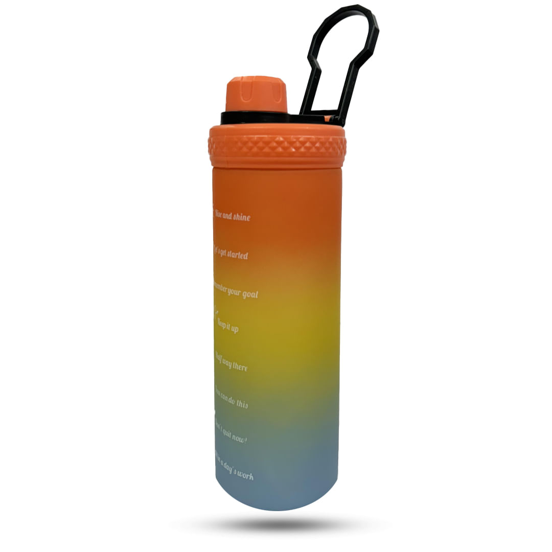 Botella de Agua Motivadora 850 ml Naranja