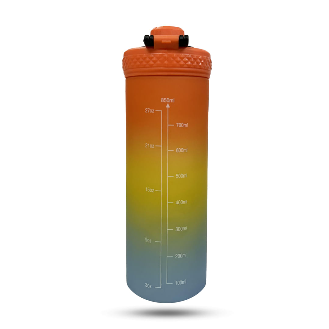 Botella de Agua Motivadora 850 ml Naranja