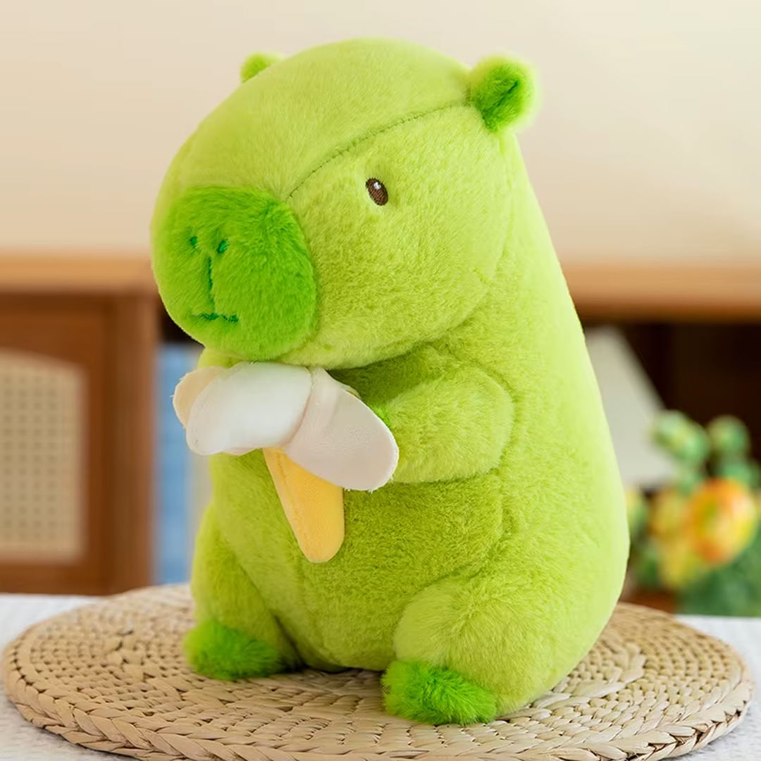 Peluche Capibara Verde con Banana 50 cm Kawaiii Infantil