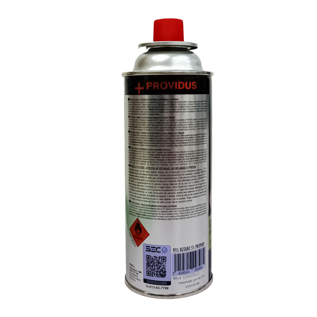 Pack 4 Gas Propano Butano Providus 227 GR - 400 ml Cocinilla Soplete
