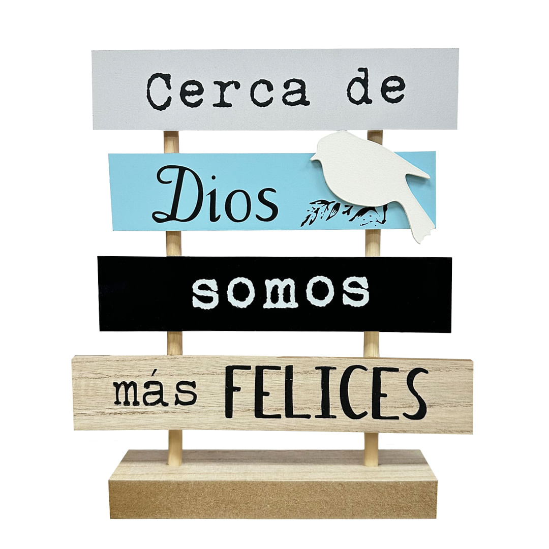 Adorno Cartel Letrero con Base Frases Inspiradoras 28x20cm