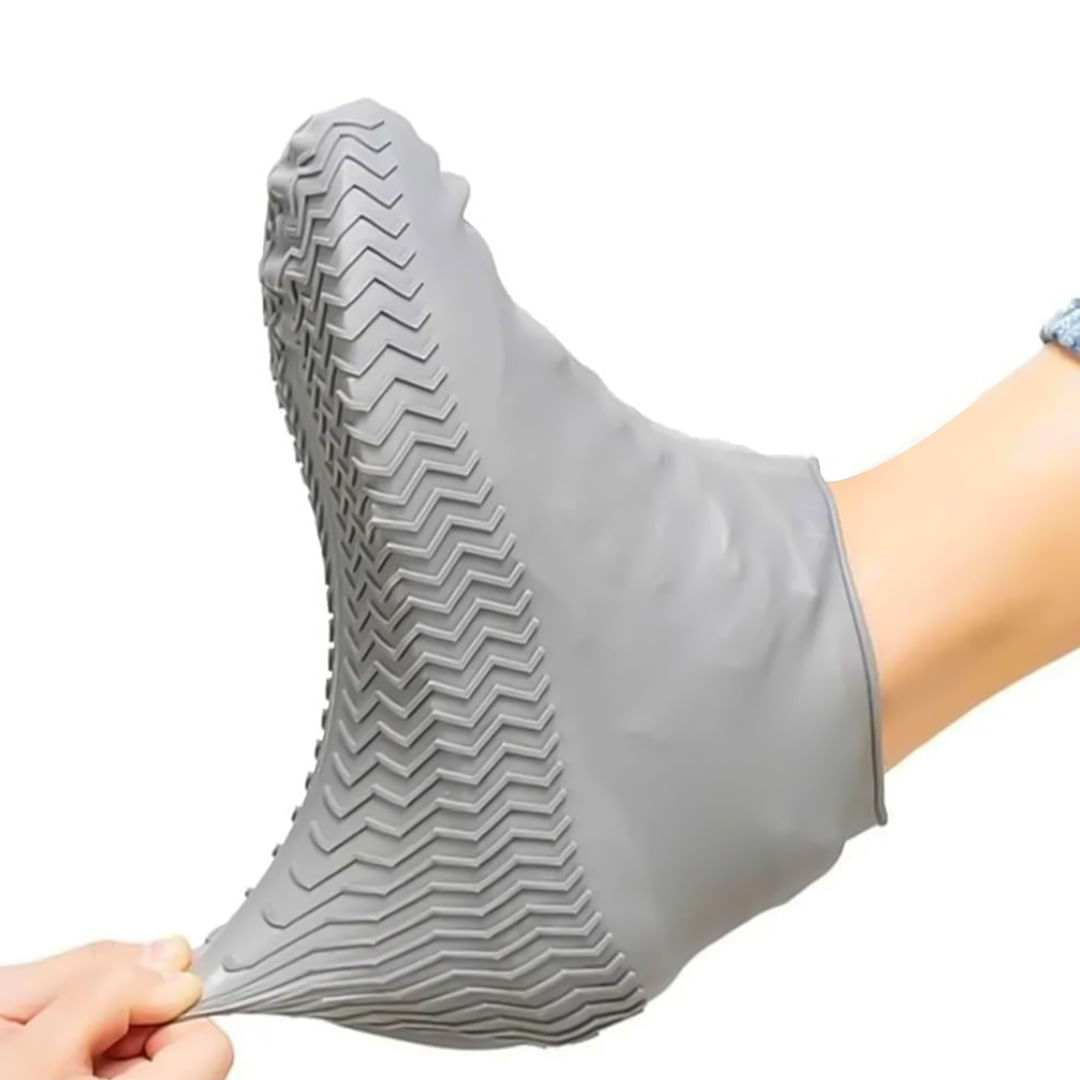 Par Fundas Impermeables Cubre Zapatos Silicon Morado Talla S 30-34