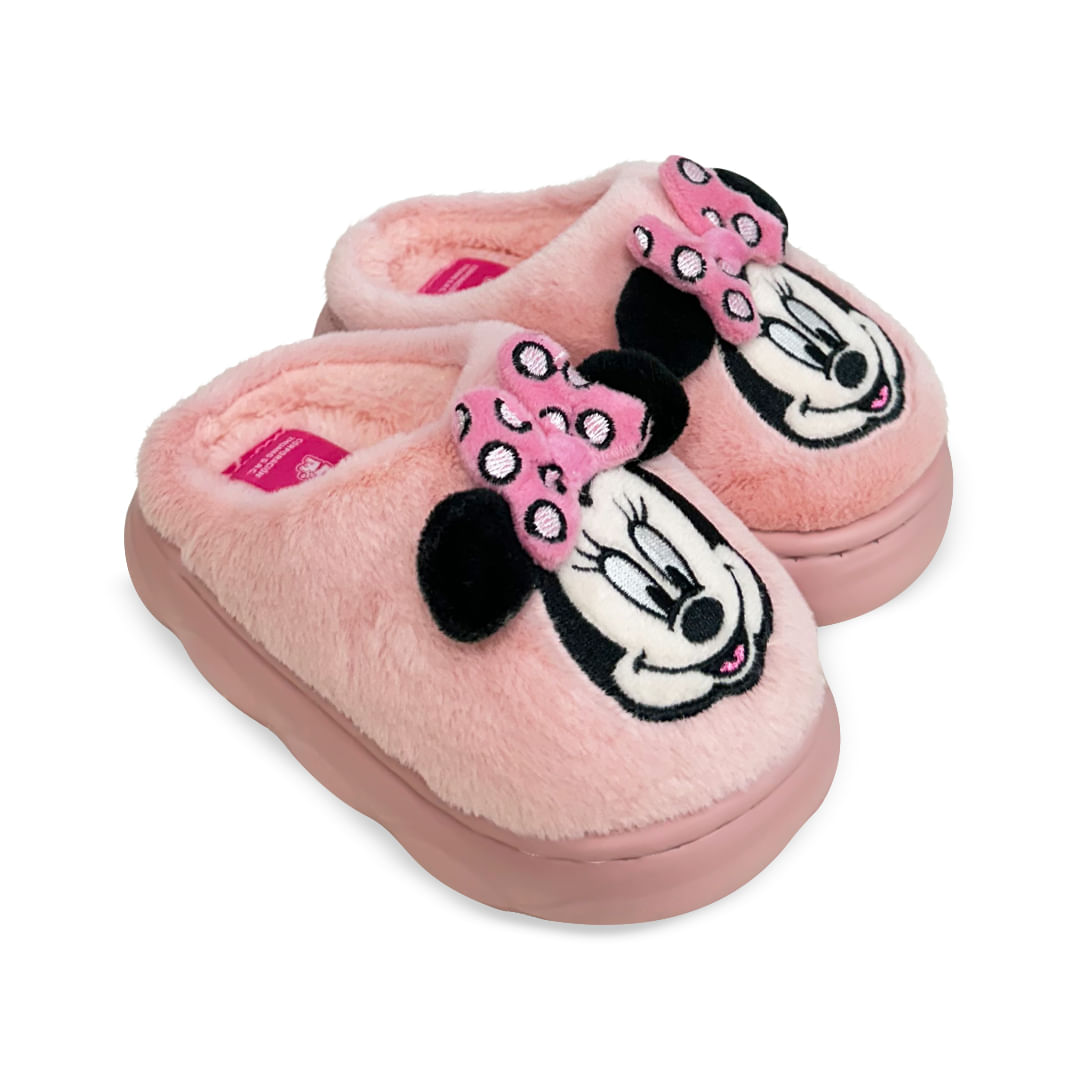 Pantuflas Infantil Diseño Minnie Mouse Disney Pink Talla 28-29
