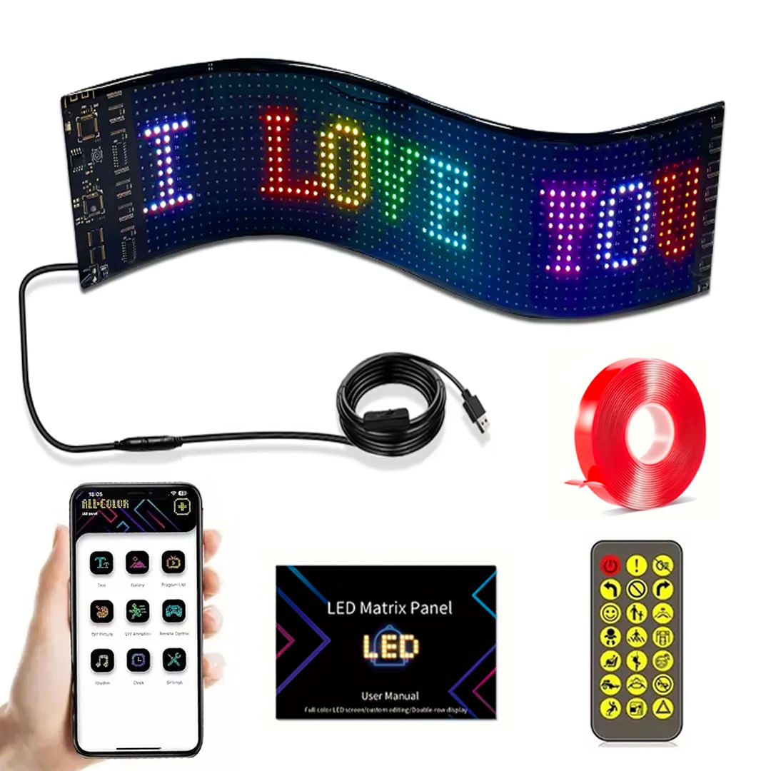 Panel Led RGB Publicitario USB con Control 20*64 35x10cm