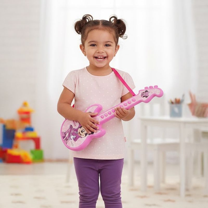 Guitarra Eléctrica Minnie Mouse 8 Notas Rosa Disney