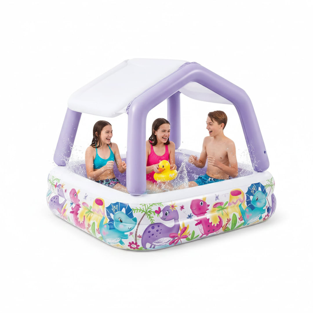 Piscina con Toldo Desmontable Lila Intex Sun Shade 157x122