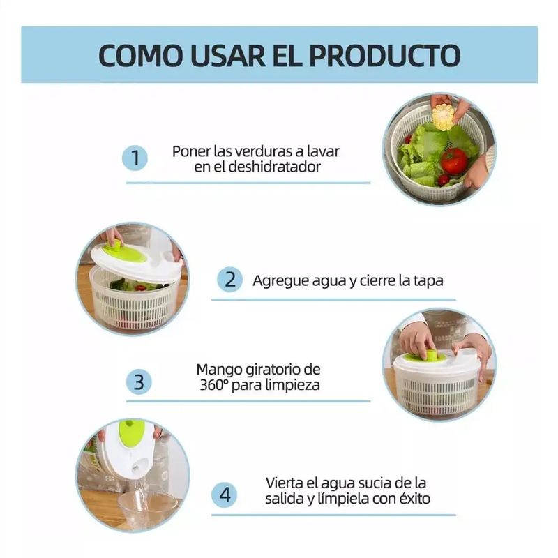 Centrifugador de Verduras y Frutas Manual 3 Lt